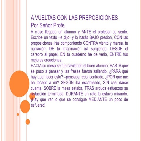 Las preposiciones | PPTX