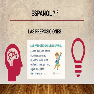 Las preposiciones en Español. | PPTX