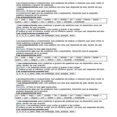 Las preposiciones y conjunciones | DOCX