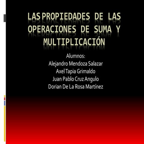 Las propiedades de la suma y multiplicacion | PPTX