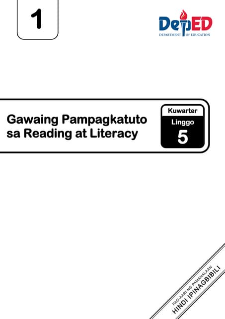 Worksheet Kindergarten Matatag Quarter 1 Week 5 | PDF