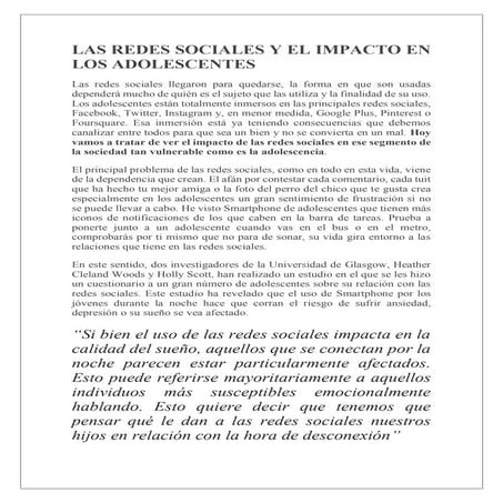 El Impacto de los Medios en las Redes Sociales | PPTX