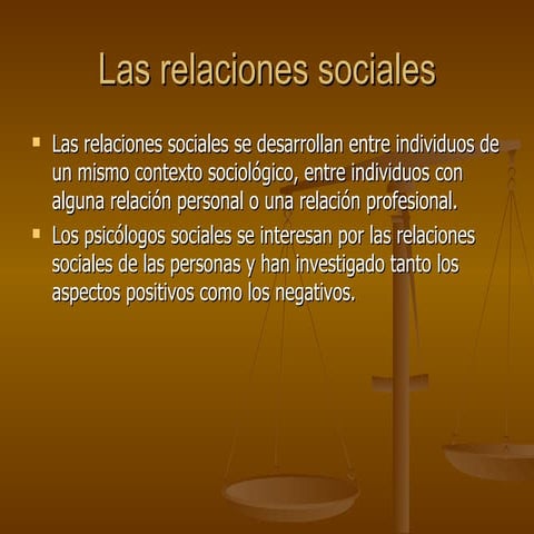 Las relaciones sociales | PPT