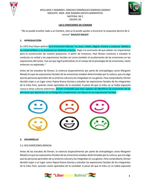 Tipos de emociones infografia | PDF