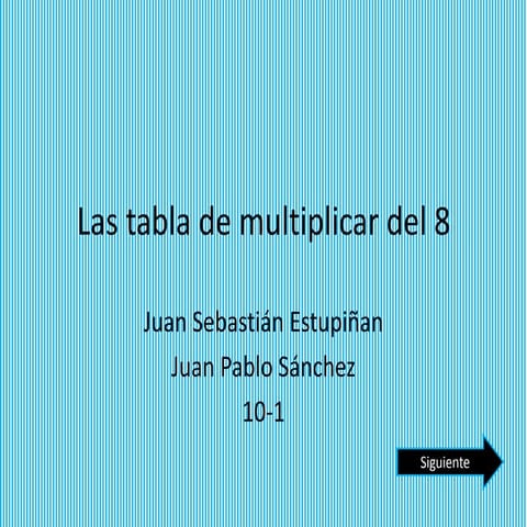 Las tabla de multiplicar del 8 | PPTX