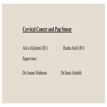 cervical cancer presentation | PPT