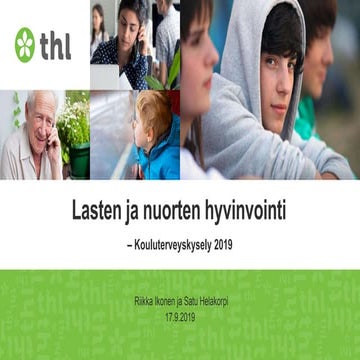 Lasten ja nuorten hyvinvointi - kouluterveyskysely 2019 | PPT | Free Download