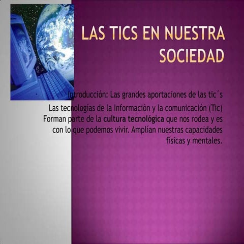Las tics en la sociedad | PPTX