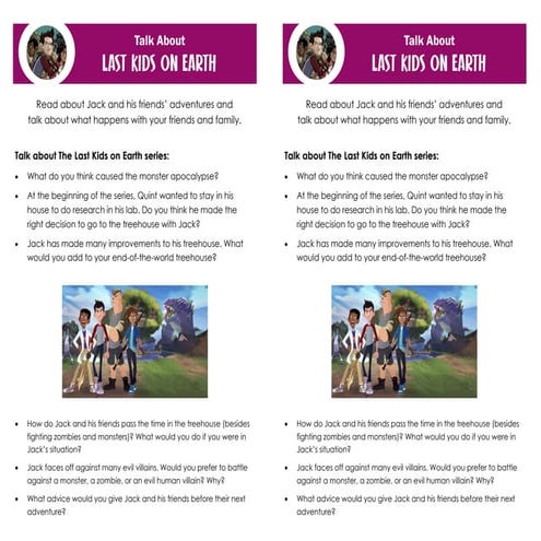 Last Kids on Earth Discussion Questions | PDF