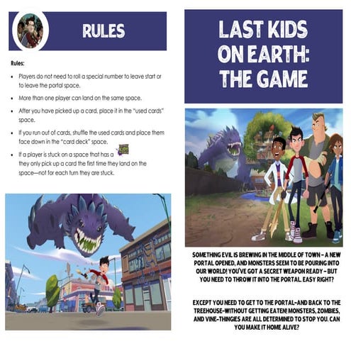 Last Kids on Earth Board Game Instructions Booklet | PDF