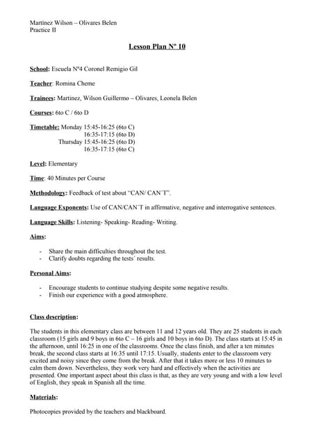 Lesson Plan Nº 8 | DOC