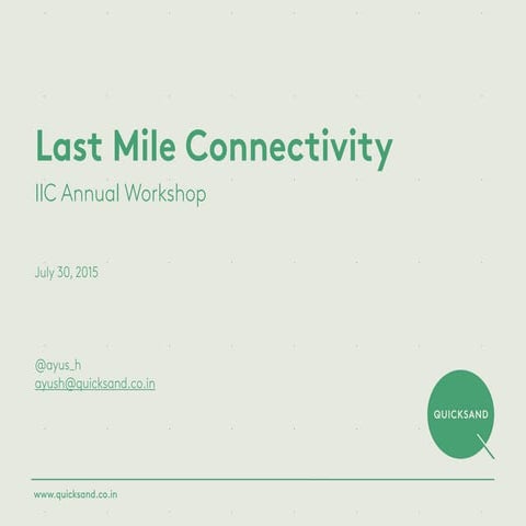Last Mile Connectivity | PDF