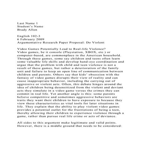 Do Violent Video Games Cause Behavior Problems Essay | PDF