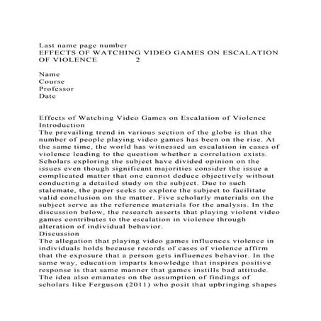 An Update On The Effects Of Playing Violent Video Games | PDF