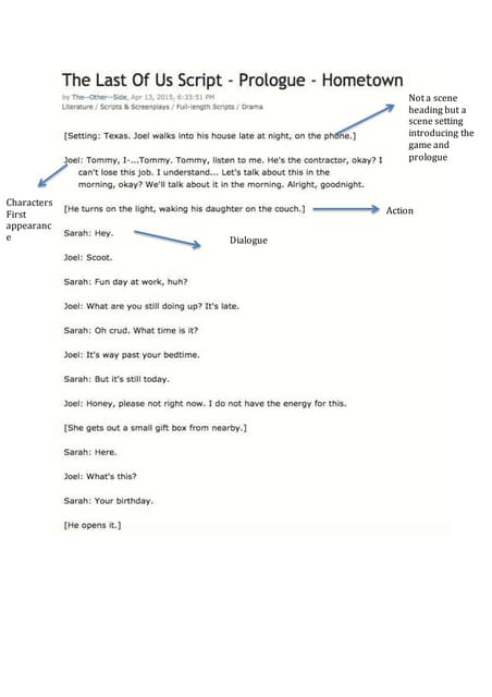 The last of us script structure | DOCX