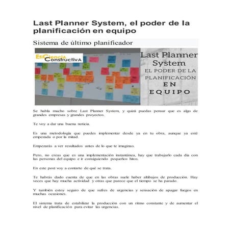 Last planner system | DOCX