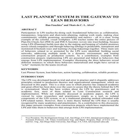 Last planner workshop | PDF