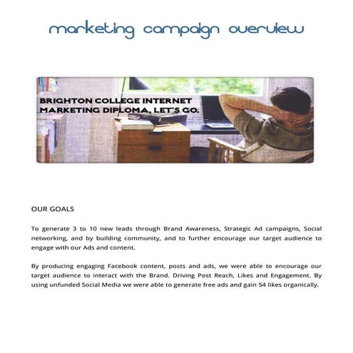 Social Media Marketing Facebook Live Project | PPTX