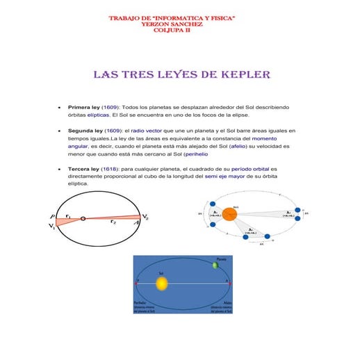 Hoja De Trabajo De La Tercera Ley De Kepler Johannes Kepler Y Las