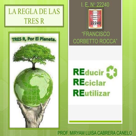 Reducir , reutilizar y reciclar | PPTX