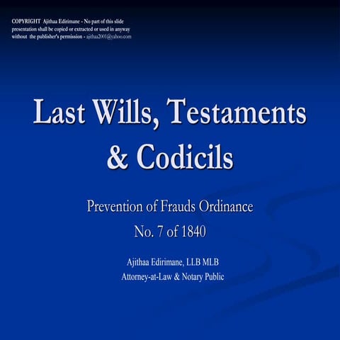 Last wills and Codicils | PPT