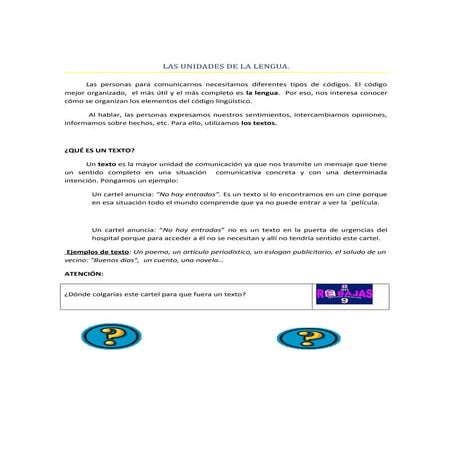 Las unidades de la lengua | DOC