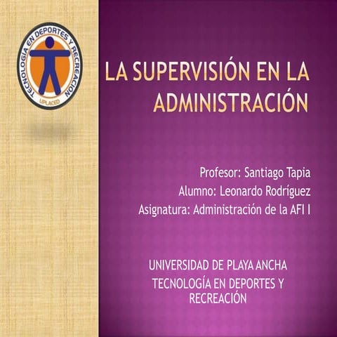 La supervisión en la administración | PPT
