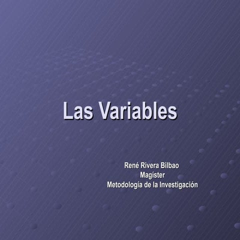 Las variables en una investigacion cientifica | PPT