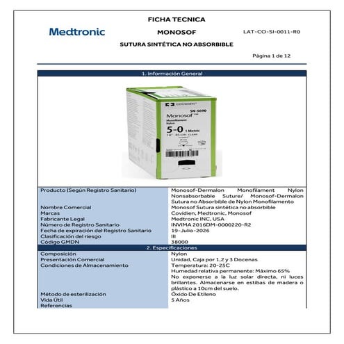 SUTURA MONOSOF | PDF