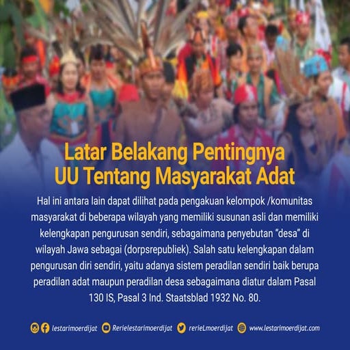 Latar Belakang Pentingnya UU Tentang Masyarakat Adat | PDF