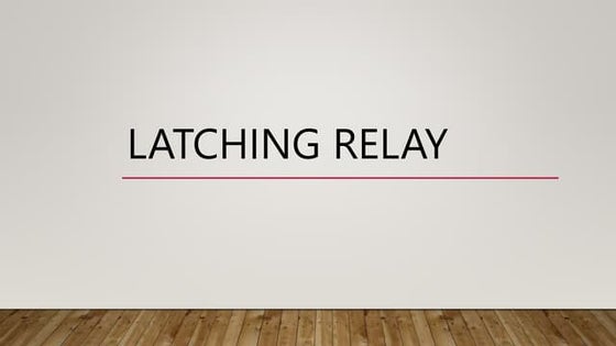Relays | PPT