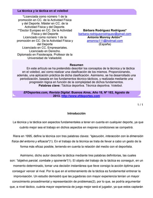 Descripcion de las posiciones en voleibol | PDF