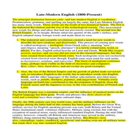 Late modern english | PDF