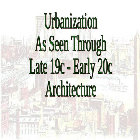 Late 19c Urbanization | PPT