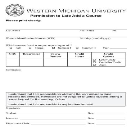 WMU Graduate Application | PDF