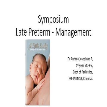Management of late preterm babies | PPTX