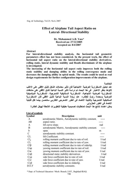 aircraft static and dynamic stability,longitudinal and lateral | PPT