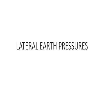 LATERAL EARTH PRESSURES 19th April ...