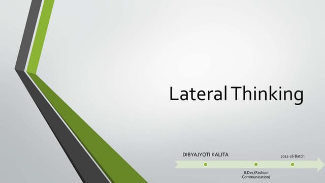 Ppt on lateral think | PPTX