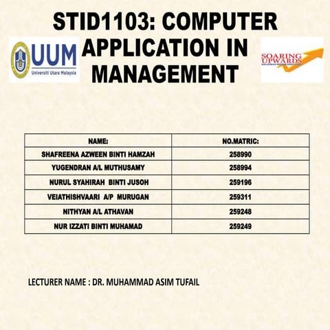 Computer Application In Management | PPTX