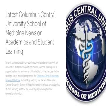 Columbus Central University School of Medicine Belize News Updates on ...