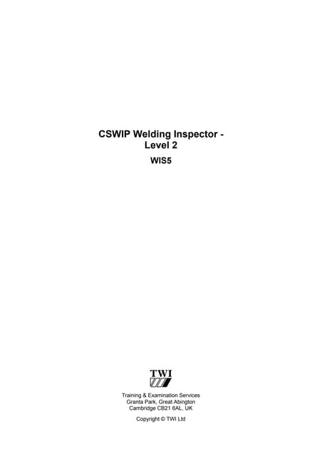 Cswip 3.1 question & Answers | PDF