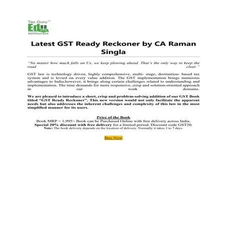 Latest gst ready reckoner by ca raman singla | PDF