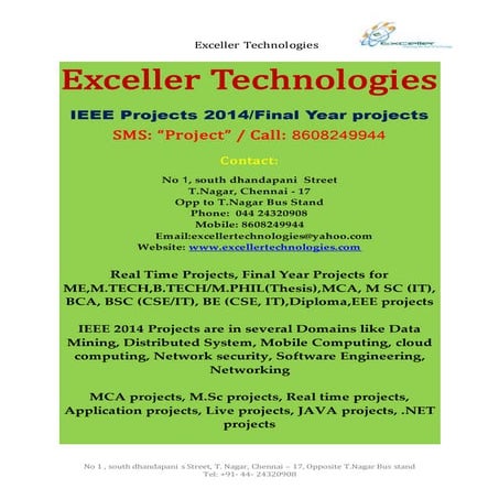 Final Year IEEE 2014 CSE projects Tite's list | PDF