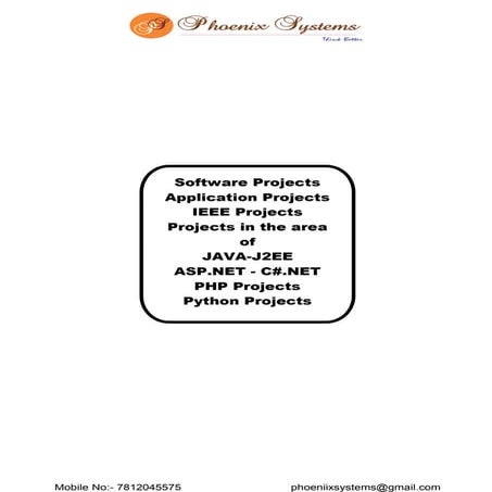 final year cse project list 2021 - 2022 | PDF