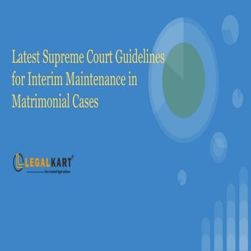 Latest Supreme Court Guidelines for Interim Maintenance in Matrimonial ...