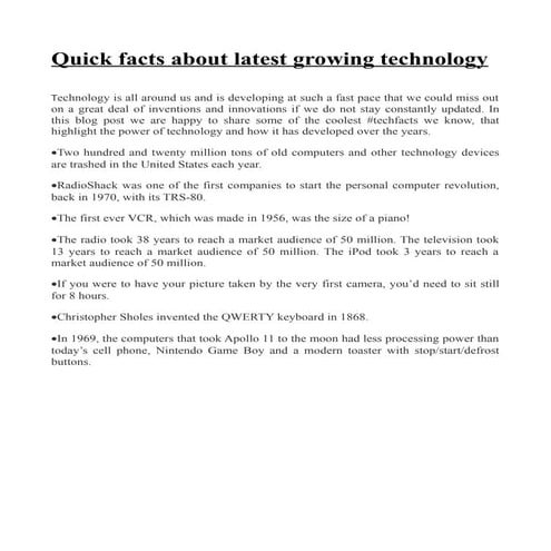 100 technology facts | PDF
