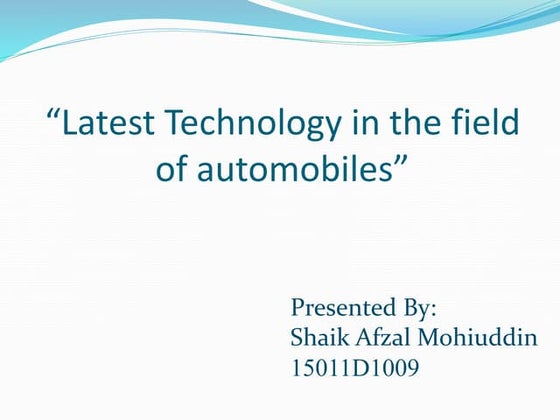 Smart automobiles | PPT