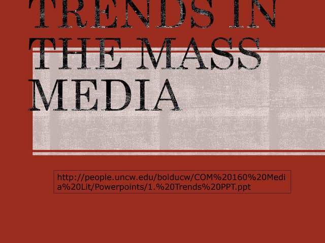 Introduction to mass communications | PPT