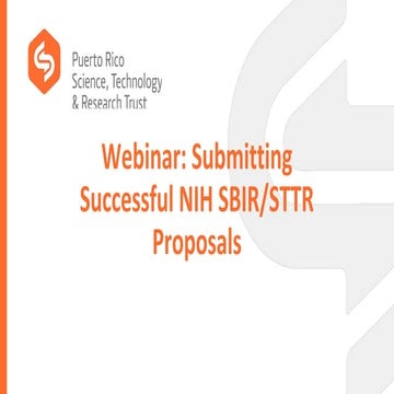 Submitting Successful Nih Sbir Sttr Proposals Ppt